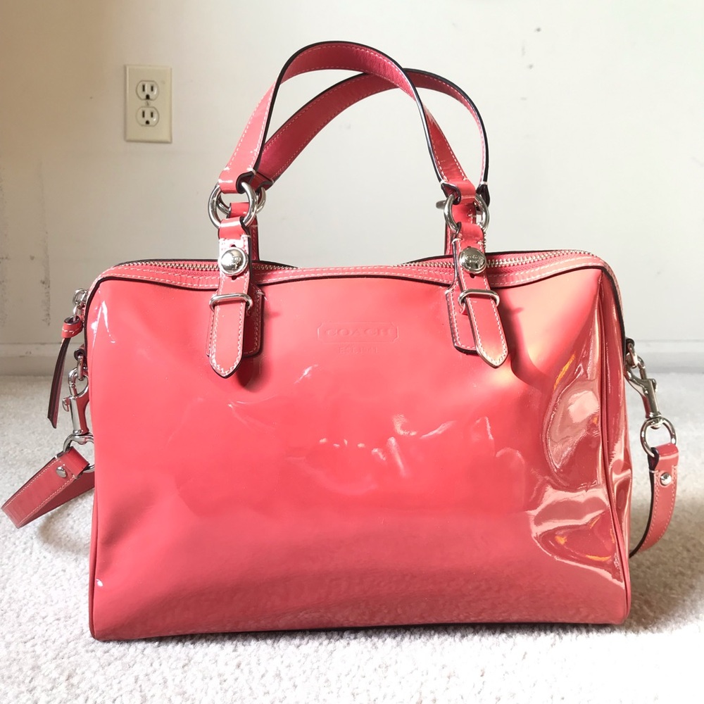 Coach Coral Patent Leather Crossbody/Satchel - Gem